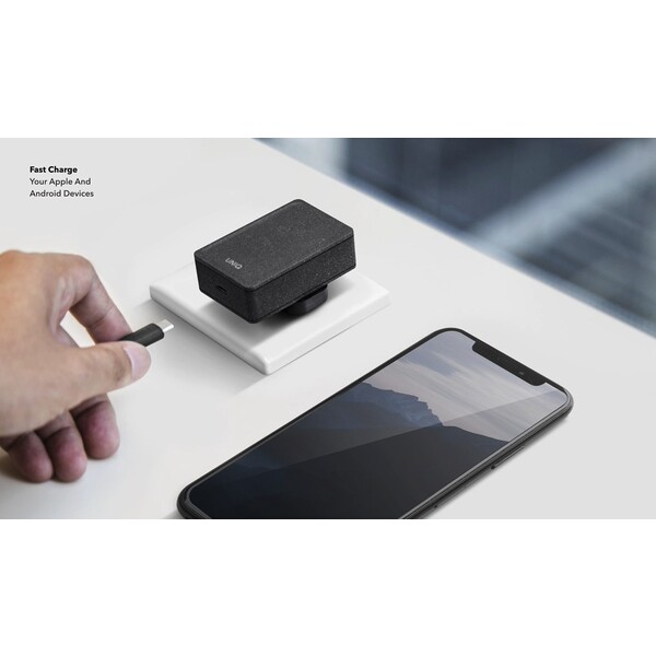 UNIQ Versa Slim USB-C (PD) 18W síťový adaptér s kabelem uhlově šedý ...