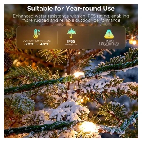 Govee RGBW Matter osvětlení pro vánoční stromek, 20m, 200 LED žárovek ...