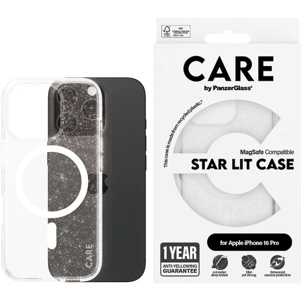 PanzerGlass® CARE kryt Apple iPhone 16 Pro MagSafe Star Lit třpytivý ...