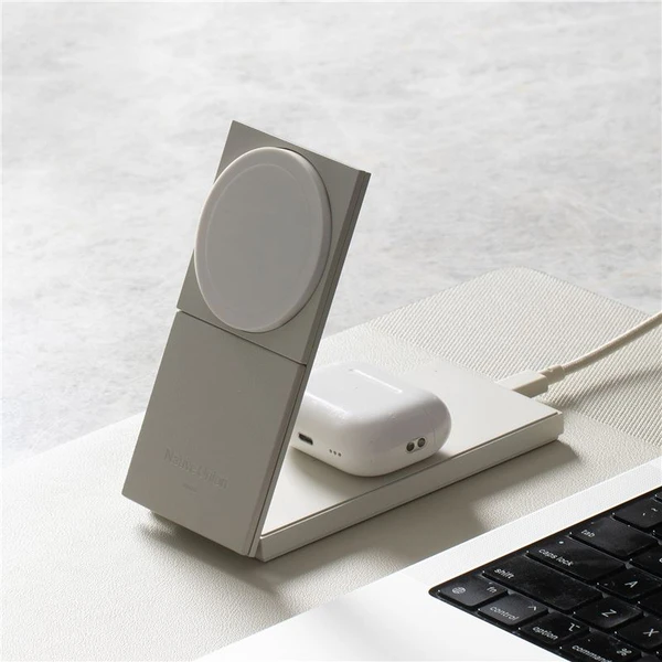 Native Union Rise 2v1 Qi2 (MagSafe) bezdrátová nabíječka šedá - iWant.cz