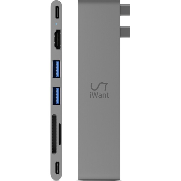 iWant 7v1 Pro Hub 8K s USB-C vesmírně šedý - iWant.cz