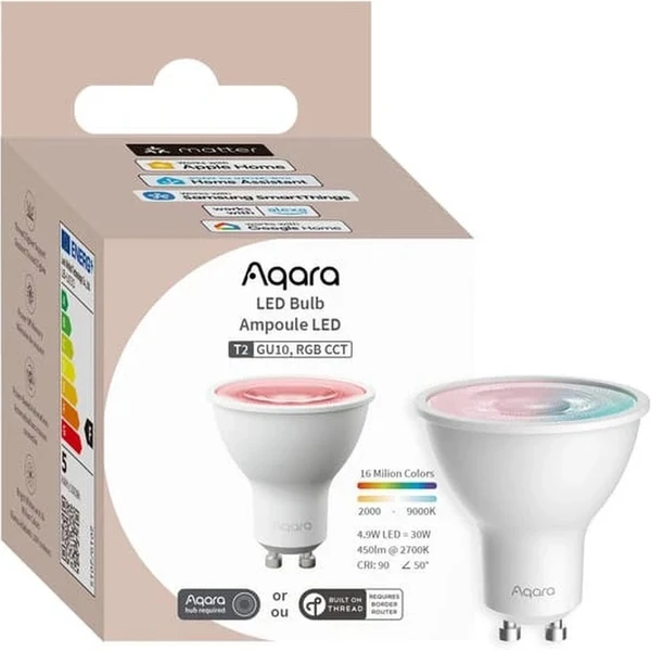 AQARA LED Bulb T2 (GU10, RGB CCT) (LB-L03D) Zigbee a Thread RGB + CCT ...