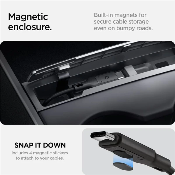 Spigen Cable Organizer Station kabelový organizér Tesla Model Y/3 černý ...